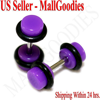 2031 Purple Violet Fake Cheater Illusion Faux Ear Plugs 16G Bar 4G ...
