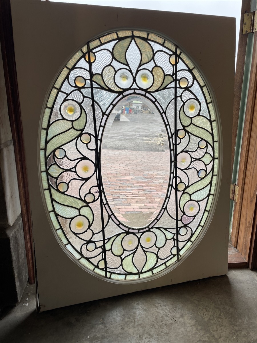 Oval Stained Glass Window