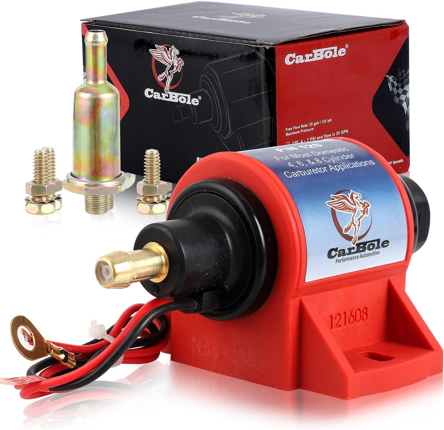 Micro Electric Gasoline Fuel Pump Universal 5/16 inch Inlet and Outlet ...