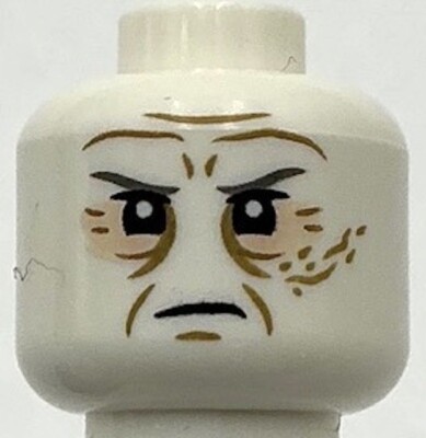 Lego New White Minifigure Head Dark Bluish Gray Eyebrows Light Nougat ...