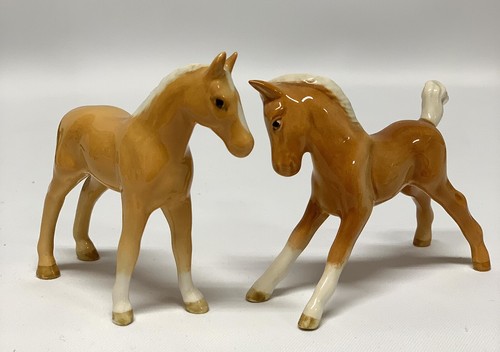 Vintage Beswick England Porcelain Colt Palomino Foal Filly Horse Set Of ...