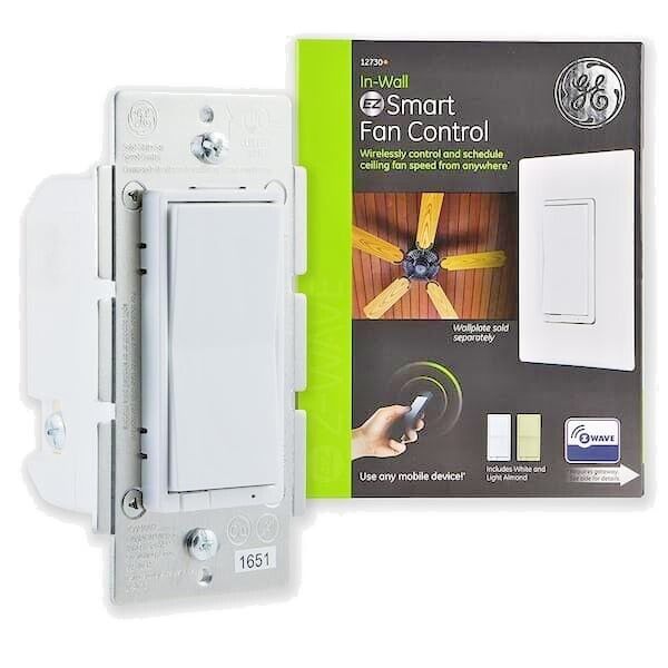 GE ZW4002 Z-Wave Plus Wireless In-Wall Smart Fan Control and Scheduler ...
