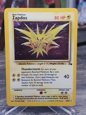 Zapdos 15/62 - Fossil Set - Holo Rare - Pokémon TCG 1999 | eBay