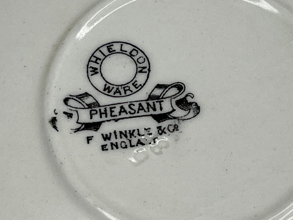 Antique F Winkle & Co England Whieldon Ware 6" Saucer PHEASANT ...