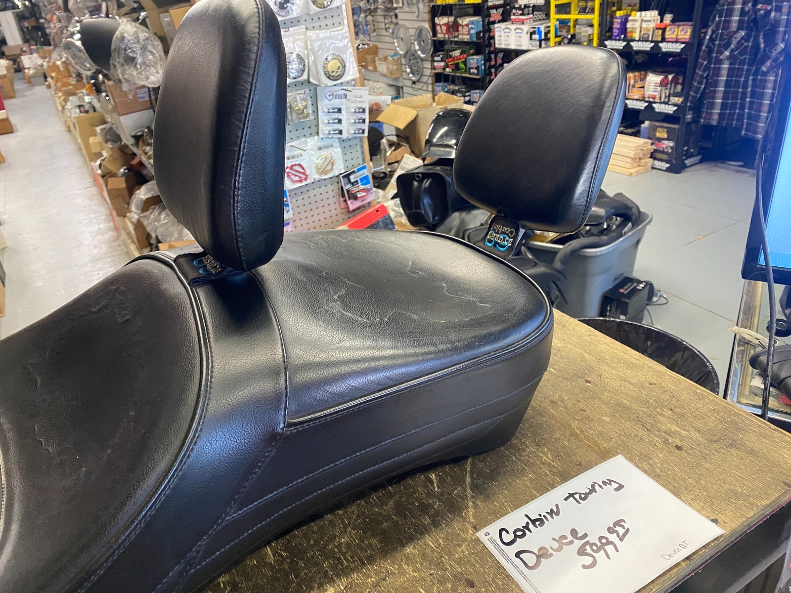 Dual Touring Seat Harley Deuce FXSTD Corbin Drivers Passenger Backrest ...