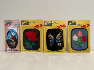 Lot of 4 Joy Insignia Joy Patch USA Iron On Patches - Rose - Butterfly ...