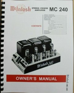 *USA* ULTIMATE MCINTOSH MC240 OWNER'S MANUAL serial # 45G45 WITH ...