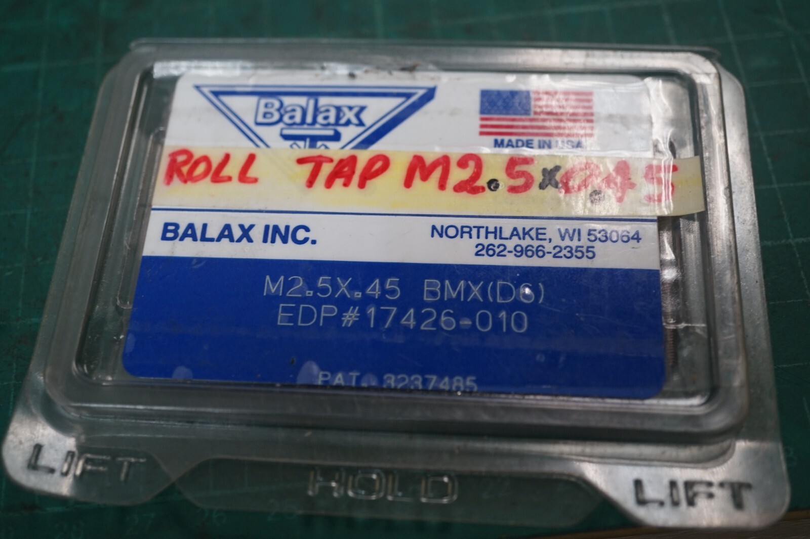6 Balax M2.5 x .45 High Speed Steel Thread Forming Roll Taps | eBay