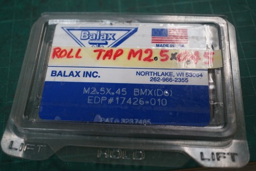 6 Balax M2.5 x .45 High Speed Steel Thread Forming Roll Taps | eBay