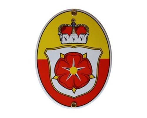 Hochwertiges Emailleschild Lippische Rose / Fürstentum Lippe Land Lippe ...