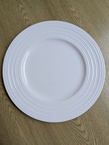 Linea Soho bone china dinner plates 27cm/10 5/8" white with rings ...