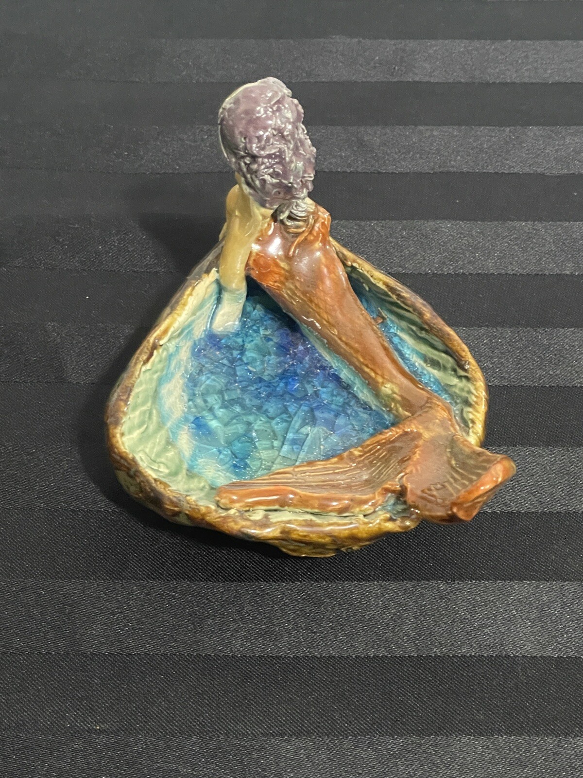 Clay Mermaid Sculpture Trinket Dish Ring Bowl One Of A Kind | eBay
