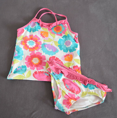 Garnet Hill Floral Ruffle Tankini Set Size 8 | eBay