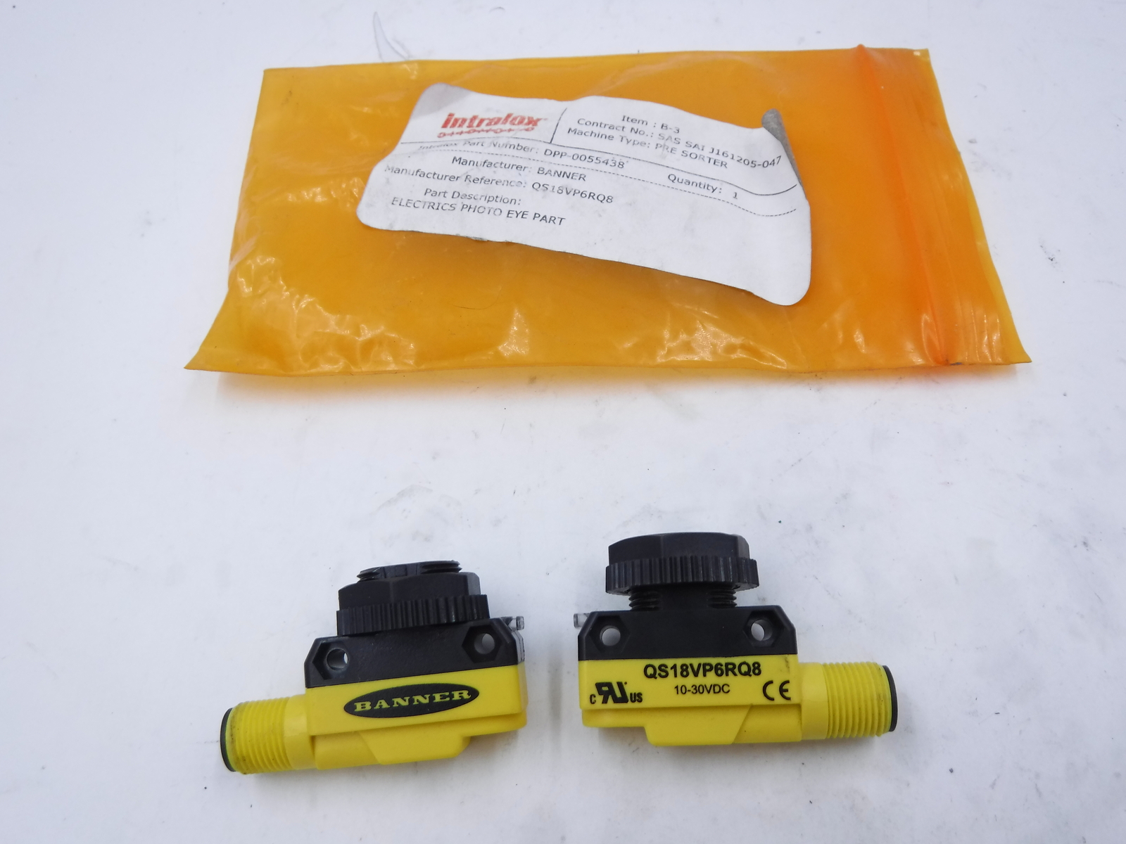 Banner QS18VP6RQ8 Photoelectric Beam Source Receiver Sensor Qs18 for ...