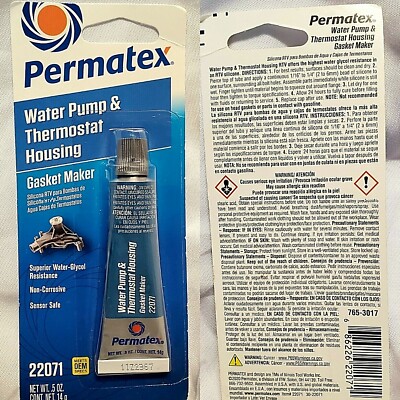 PERMATEX 22071 WATER PUMP AND THERMOSTAT RTV SILICONE GASKET 0.5 OZ. | eBay