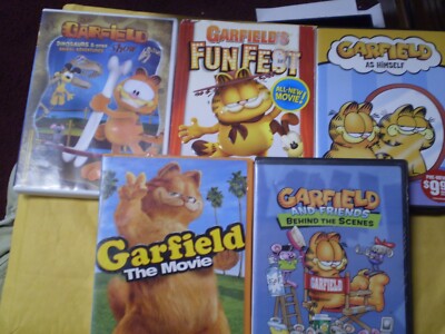 (10) Garfield DVD & Book Lot: 5 Garfield DVDs + 5 Original Garfield ...