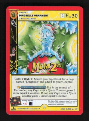 Metazoo 2022 Christmas DINGBELLE ORNAMENT 7/19 Promo Card NM | eBay