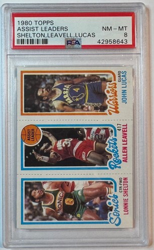 1980 Topps Assist Leaders Lonnie Shelton Allen Leavell John Lucas PSA 8 ...