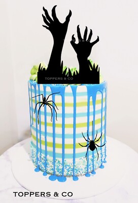 Halloween Cake Topper Spooky Skull Cardboard Halloween Haunted Zombie ...
