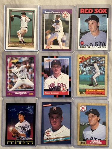 Lot Of 9 ROGER CLEMENS Boston Red Sox MLB BASEBALL CARDS Rookies ...