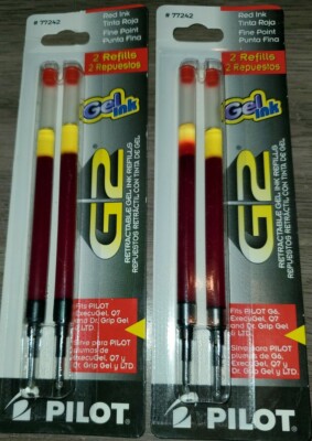 (4) Pilot G2 Premium Gel Refills Red Ink Fine 0.7mm Point 2pk | eBay
