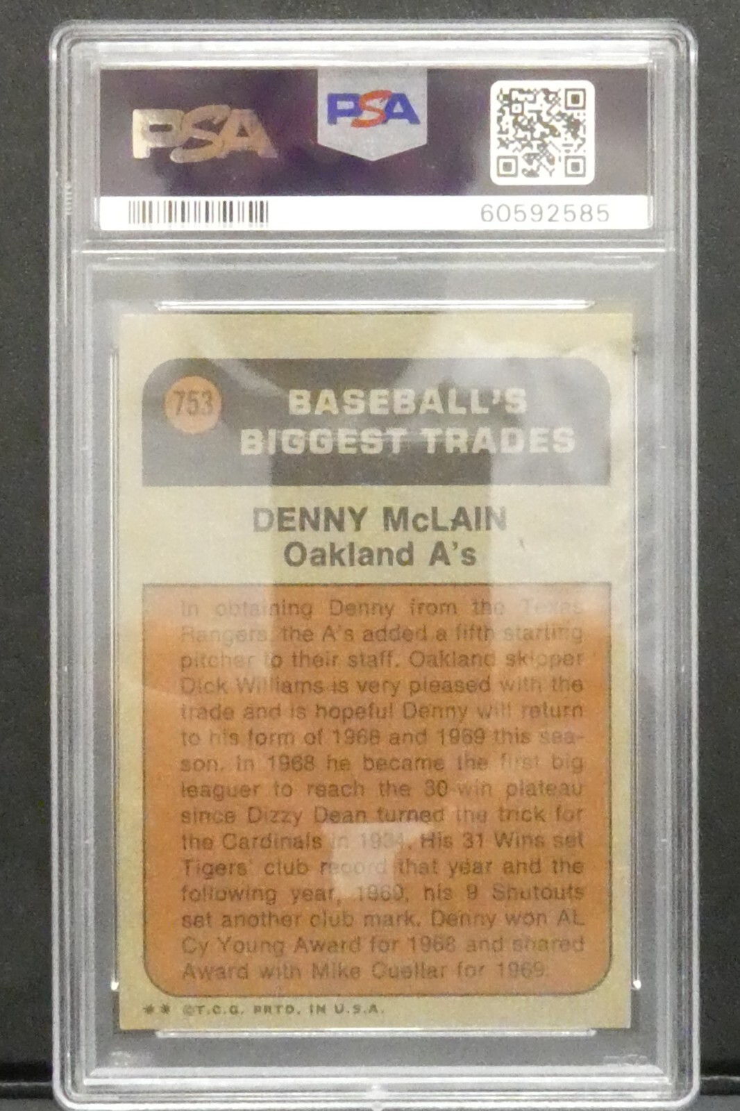 1972 Topps - High # Traded #753 Denny McLain for sale online | eBay