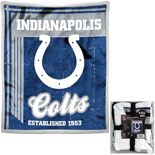 NFL Indianapolis Colts Premium Soft Mink Sherpa Throw Blanket Large 50 ...