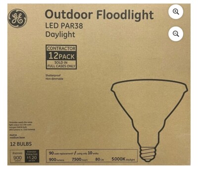 GE LED Flood 90-Watt EQ LED Par38 Daylight Flood Light Bulb (12-Pack ...