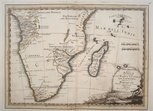Southern Part Of Africa Lower Guinea Cafreria Madagascar Cassini 1797 ...