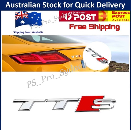 CHROME TTS Rear Boot Trunk Emblem Badge Sticker for Audi TT S RS OEM ...