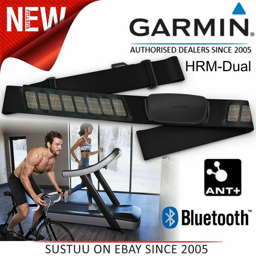 Garmin HRM-Dual Premium Heart Rate Monitor Soft Chest Strap│ANT+ ...