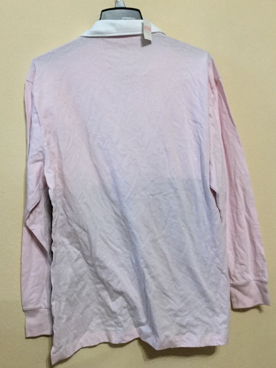 NWT Victoria's Secret PINK Long Sleeve Rugby Tee Pink Nation Large RARE ...