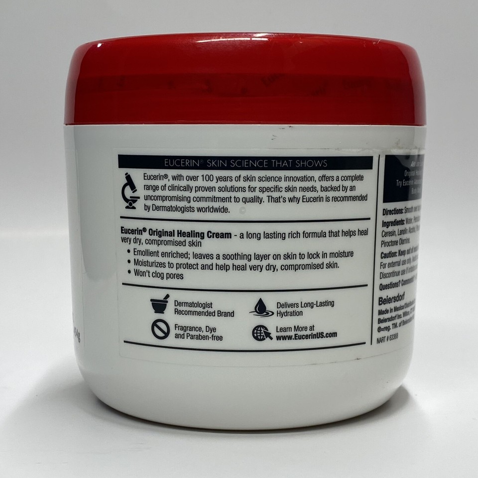 Eucerin Original Healing Cream, Body Cream for Dry Skin, 16 oz Jar ...
