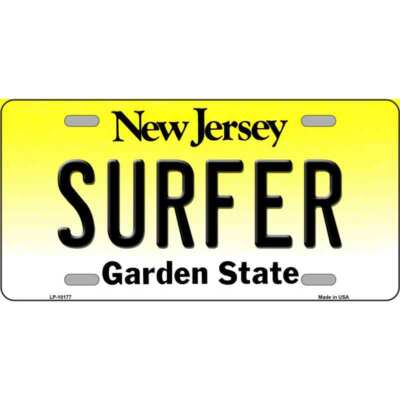 Surfer New Jersey Novelty Metal License Plate Tag LP-10177 | eBay