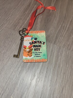 Santa Magic Key/ Sublimated Santa Tag With Key With Santa Standing/ No ...