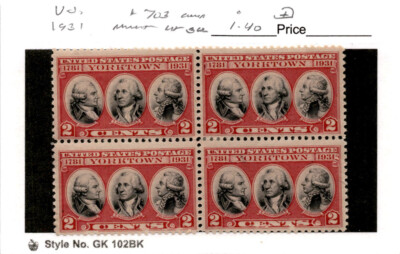 United States Postage Stamp, #703 Mint LH Block, 1931 Yorktown (AG) | eBay