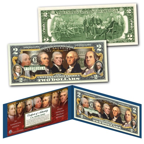 FOUNDING FATHERS OF THE UNITED STATES Colorized Genuine Legal Tender US ...