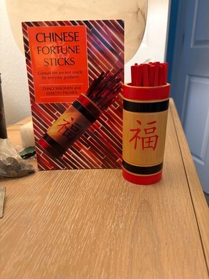 Vintage Chinese Fortune Telling Sticks, 64 In Bamboo Holder + Book Zhao ...
