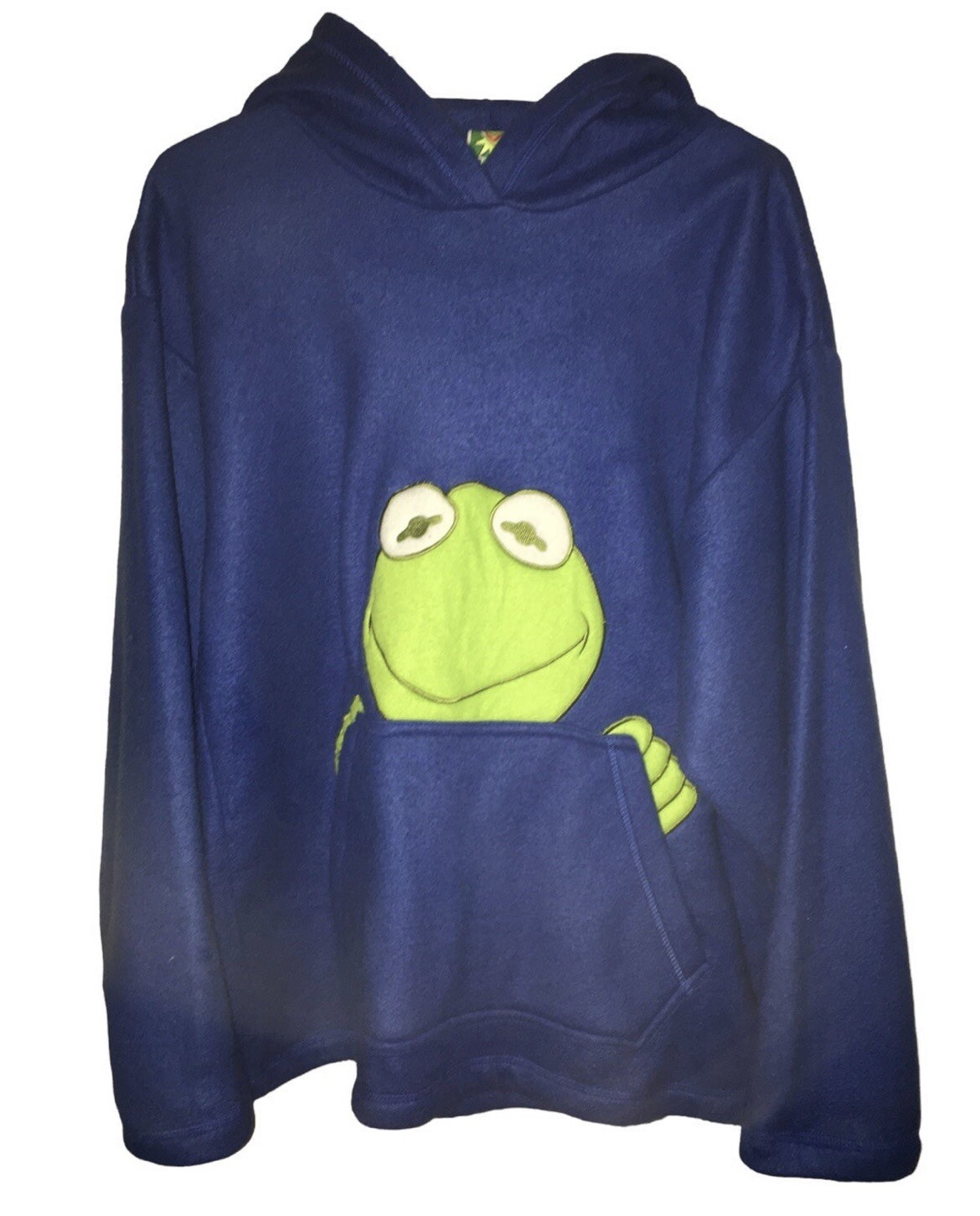 Vintage Sesame Street KERMIT Fleece Pullover 90’s Hoo… - Gem