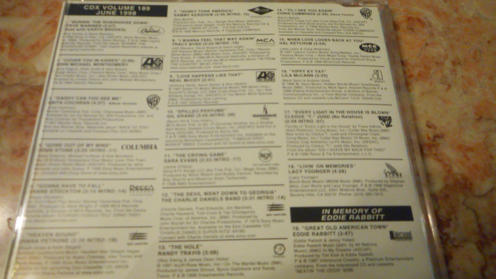 Garth Brooks Sara Evans Eddie Rabbitt Shana Petrone Neal McCoy 1998 DJ ...