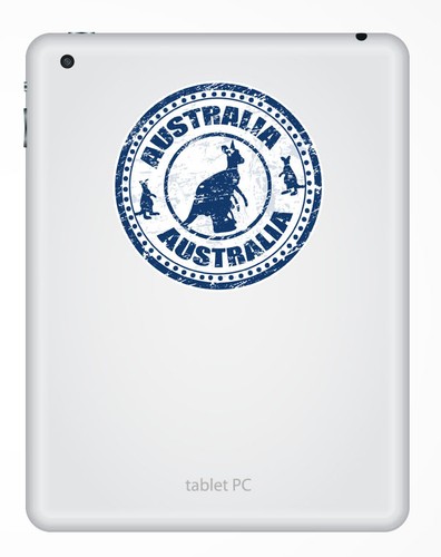 2 x 10cm Australia Vinyl Sticker Decal Laptop Car Map Travel Luggage ...