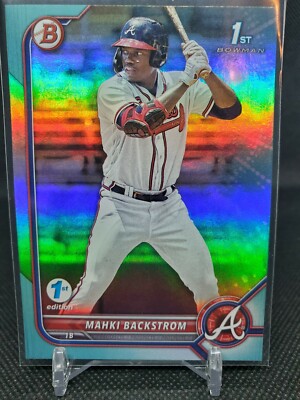 2022 Bowman 1st Edition Mahki Backstrom Sky Blue Foil Atlanta Braves ...