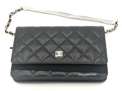 New with Tags Authentic Chanel O-Mini Bag / Wallet-On-Chain (Black) | eBay