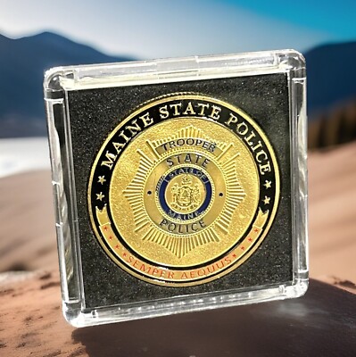 MAINE STATE POLICE TROOPER ST MICHAEL Challenge Coin Case Included! | eBay
