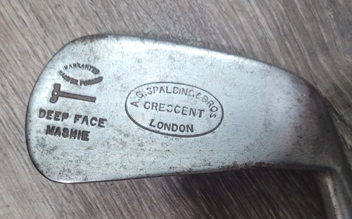 Antique Vintage Spalding Crescent London Hickory Wood Shaft Golf Club ...