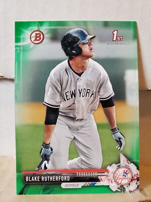 Blake Rutherford 2017 Bowman #BP121 Green Parallel /99 1st Prospect ...