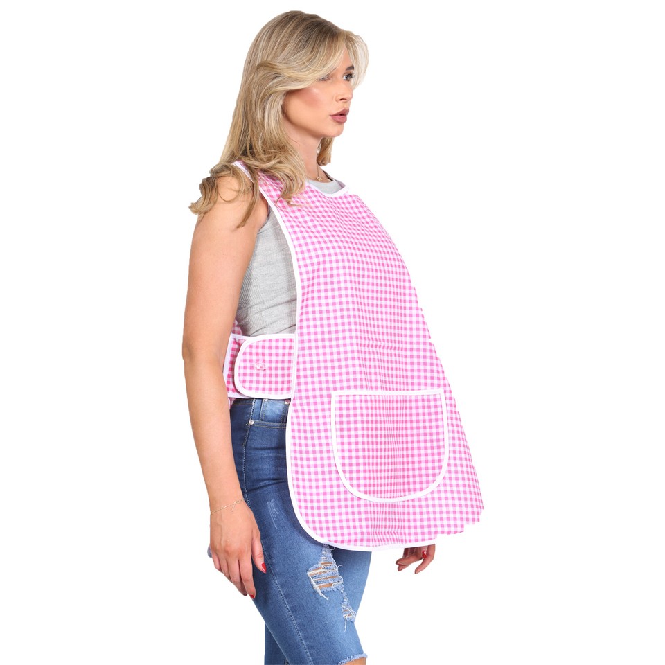 LADIES TABARD WOMENS TABBARD APRON WITH POCKET KITCHEN CLEANING CHEF ...