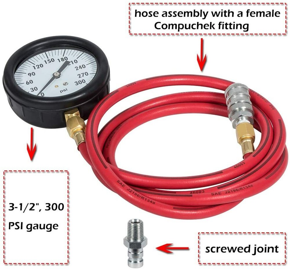 For Cummins Diesel Fuel System Compucheck Pressure Test Port Test Gauge ...