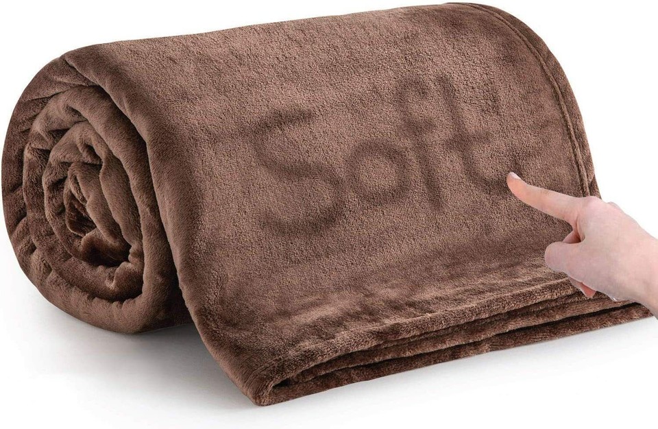 Reversible Large Faux Fur Fleece Throw Super Soft Light Weight Sofa Bed ...