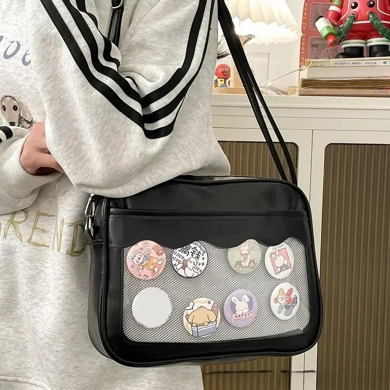 Japanese Harajuku Ita Bag for Women PU Transparent Pocket Itabag High ...